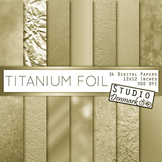 Light Gold Foil Textures – “Titanium” Digital Paper – Textured Gold and ...