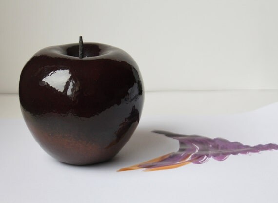 Items similar to ceramic Apple Ornament Handmade,CERACMIC APPLE ...