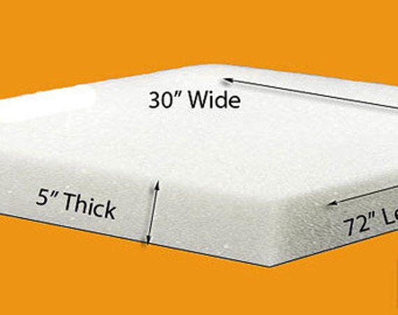 Upholstery Foam 5 Thick 30 Wide x 72 Long by KINGDOMOFFABRICS