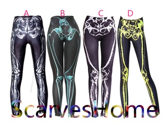 Popular items for skeleton leggings on Etsy