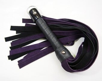 24" NAUGHTY Purple and Black Suede Flogger, Thick Suede Yet Extremely ...