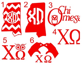 Chi Omega Decals