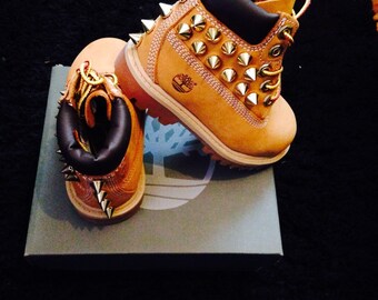 Spiked timberlands | Etsy