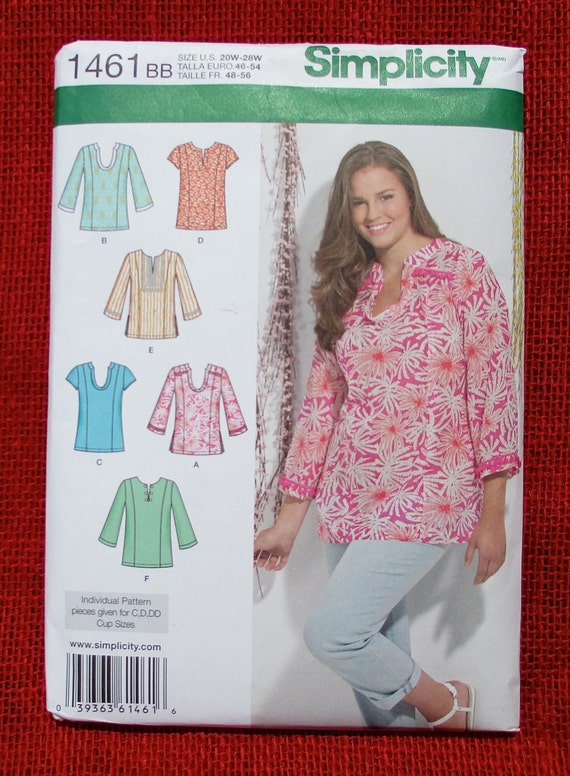 Simplicity Sewing Pattern 1461 Tunic Top by AlicesSewingCorner