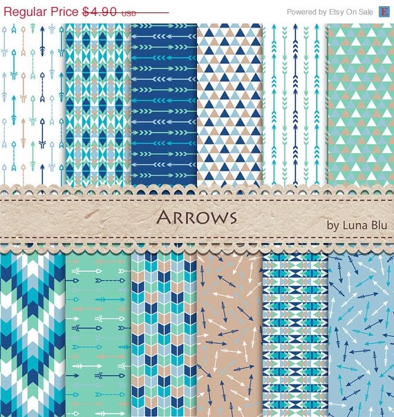 New Item added to my shop:SALE 60% OFF Arrows Digital Paper: “Arrow ...