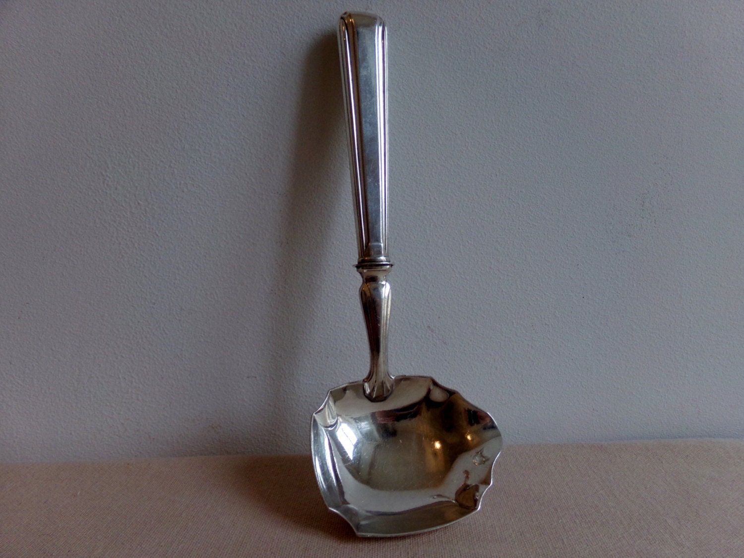 Stylish silver plated vintage French sauce ladle, Art Deco style ...