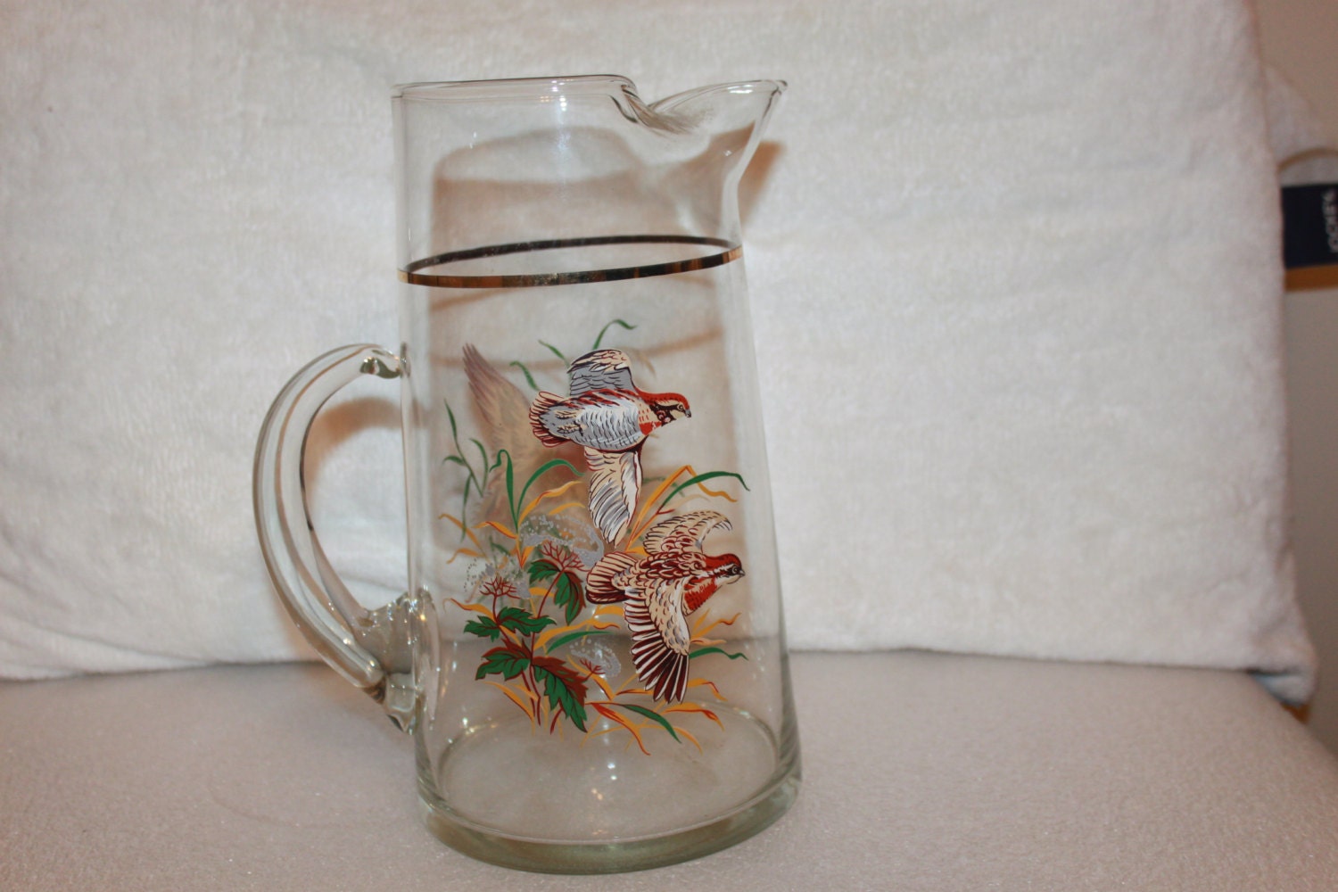 Vintage Wildfowl Pitcher Cat Tail Handle Looks Like Duck and Either ...