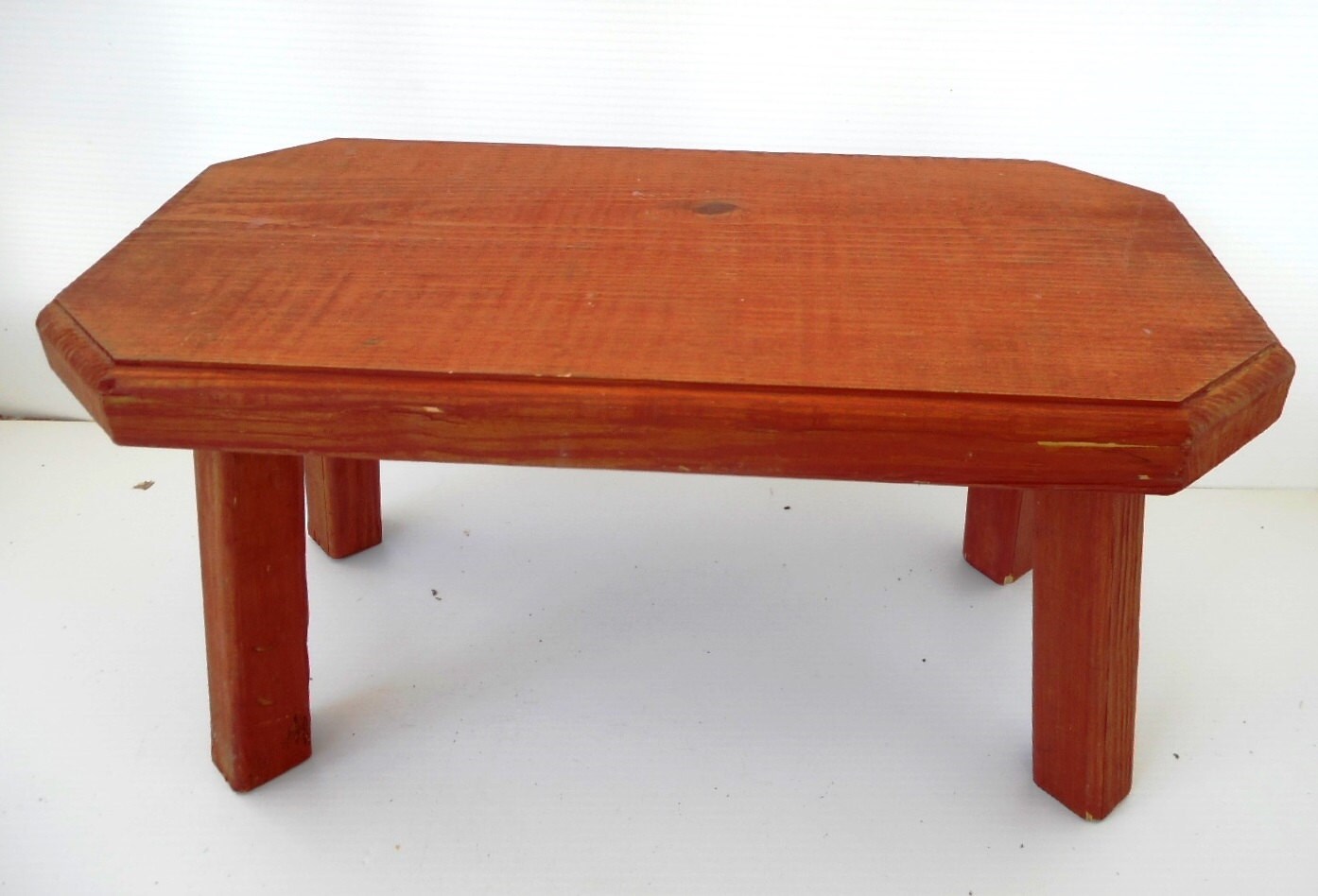 Vintage Red Wood Stool. Strong and sturdy – Haute Juice