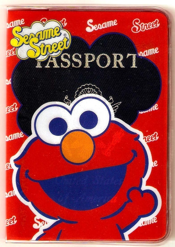 Baby Elmo in Sesame Street Red PASSPORT COVER HOLDER