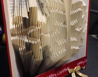 Book folding pattern for a snowman by BookFoldingForever on Etsy