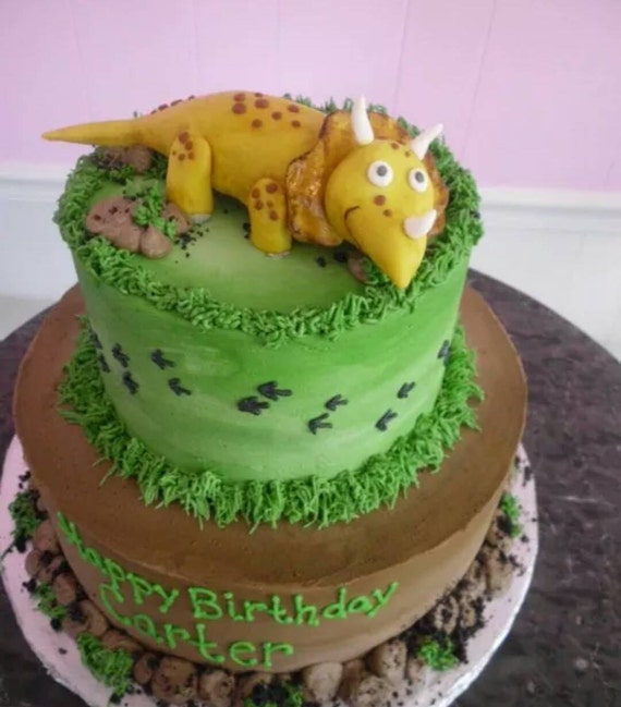 Handmade Fondant Dinosaur Cake Topper