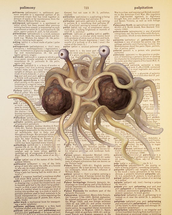 Flying Spaghetti Monster FSM Dictionary Art Print by Improvisatori