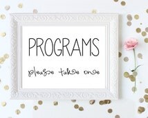 Popular items for wedding program sign on Etsy