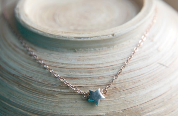 Tiny star necklace Dainty sterling silver by UnmistakablyMine