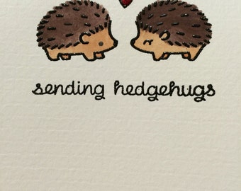 Hedgehog hugs card | Etsy