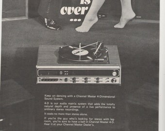 1973 Channel Master 4 Dimensional Sound System Stereo Advertisement ...
