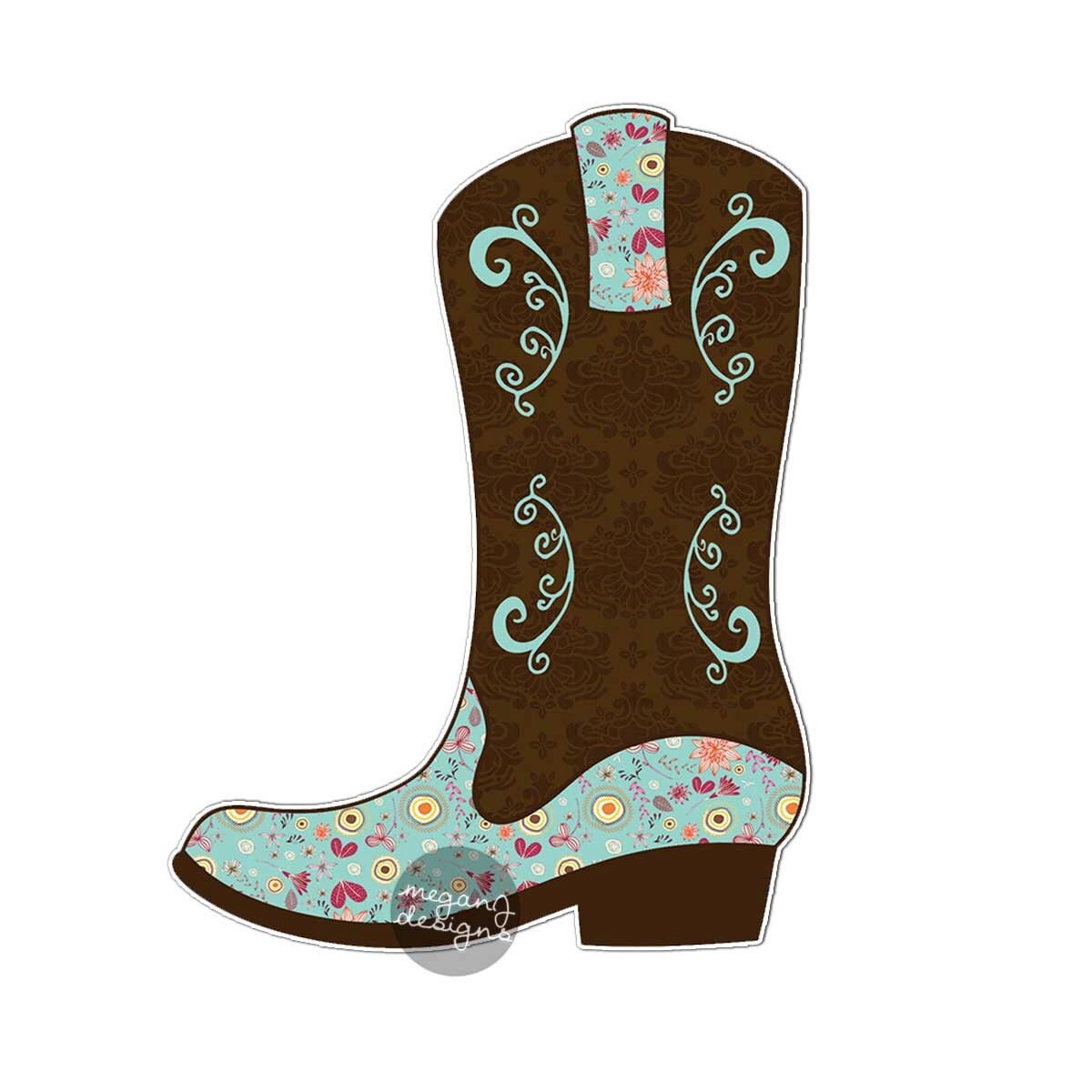 Cowgirl Boot Sticker Car Decal Laptop Decal Bumper Sticker