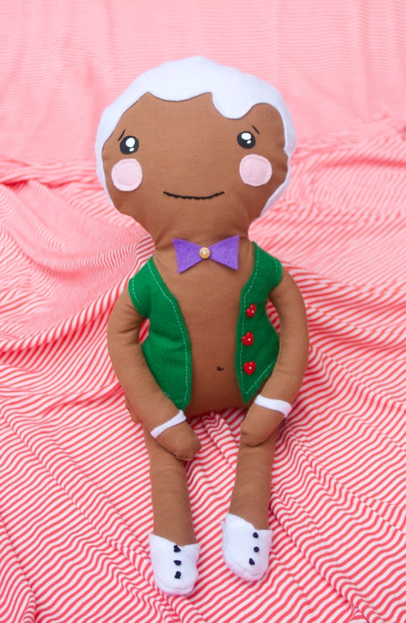 Items similar to Gingerbread Boy Plush Toy with Icing Hair on Etsy