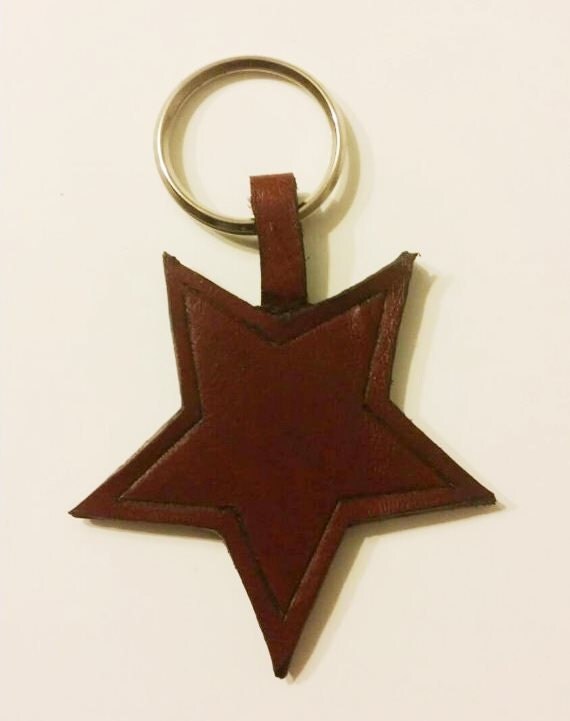 Leather keychain star by NHLdesign on Etsy