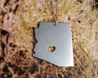 Arizona State Necklace State Jewelry State Pendant Gift For