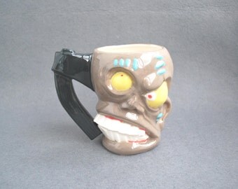 Tiki Mug Zombie porcelain cup Boyfriend Gift handmade mug