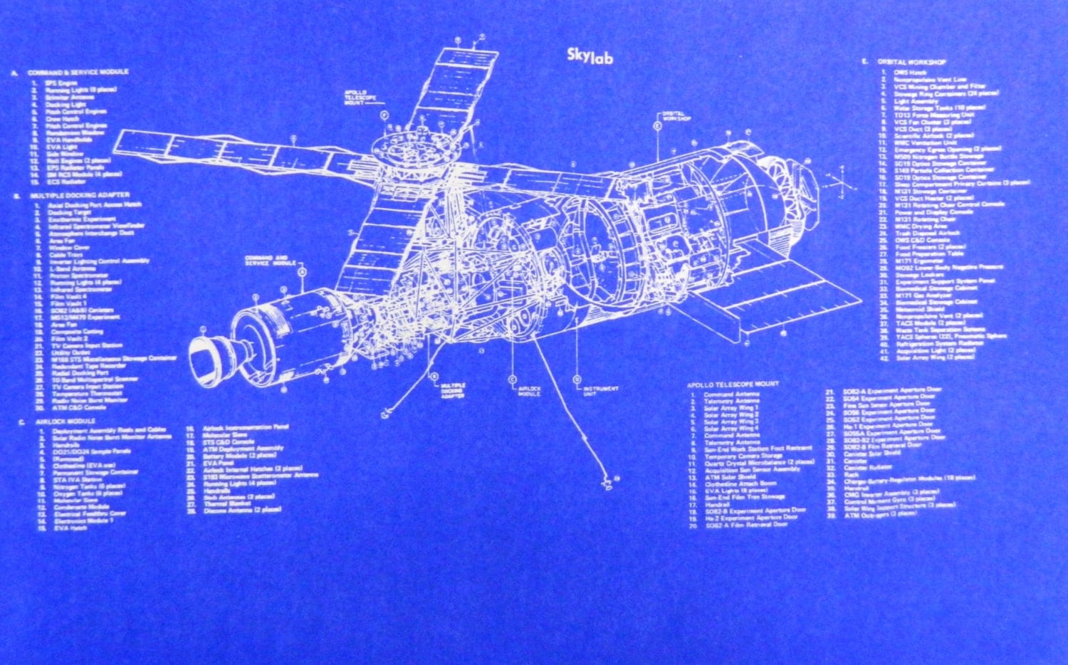 NASA Skylab Space Station Blueprint by BlueprintPlace2 on Etsy