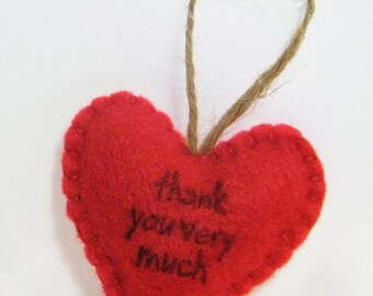 Red felt hearts | Etsy