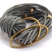 Bracelet multi-cord bracelet grey waxed cord bracelet brass