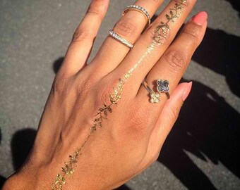 Gold foil tattoo | Etsy