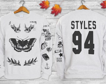 Harry Styles Tattoos One DIRECTION 1D Crewneck Sweatshirt Sweater and ...