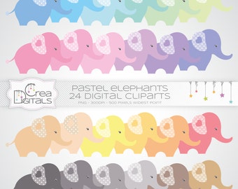 32 Elephant Clipart Pastel Elephant Clipart Cute Elephants