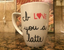 Popular items for i love you a latte on Etsy