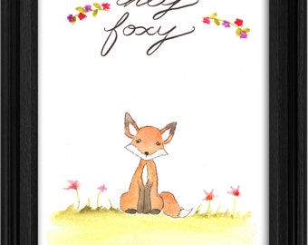 Items similar to SOLD!!! Whimsical Original Mixed Media Fox painting ...