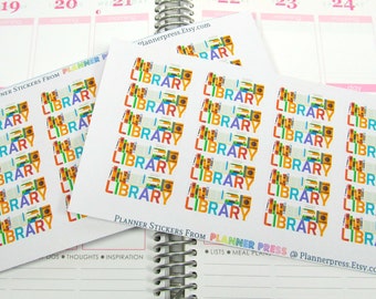 Unique library sticker related items | Etsy