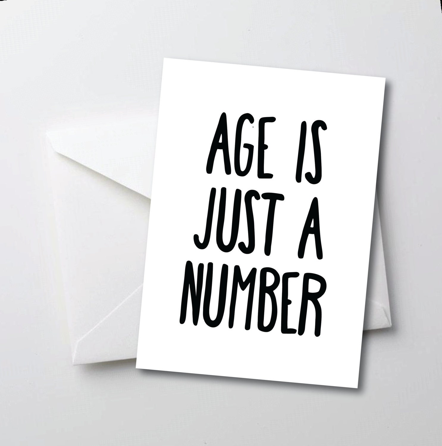 Funny Birthday Card Age Is Just A Number By JessicaFergusonArt