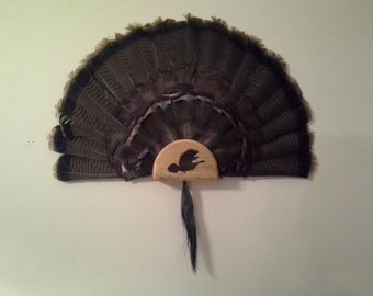 Turkey feather fan | Etsy