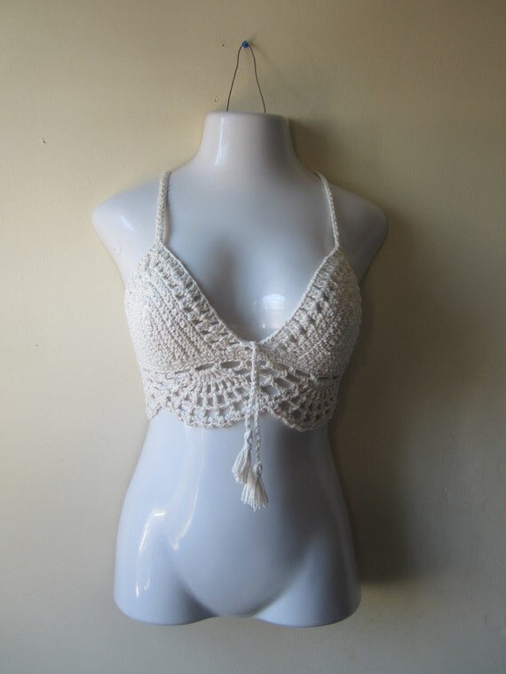 Crochet Crop Top Crochet Cropped Halter Top Bohemian