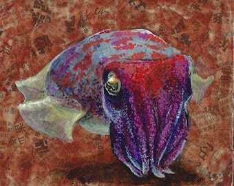 Cuttlefish painting | Etsy