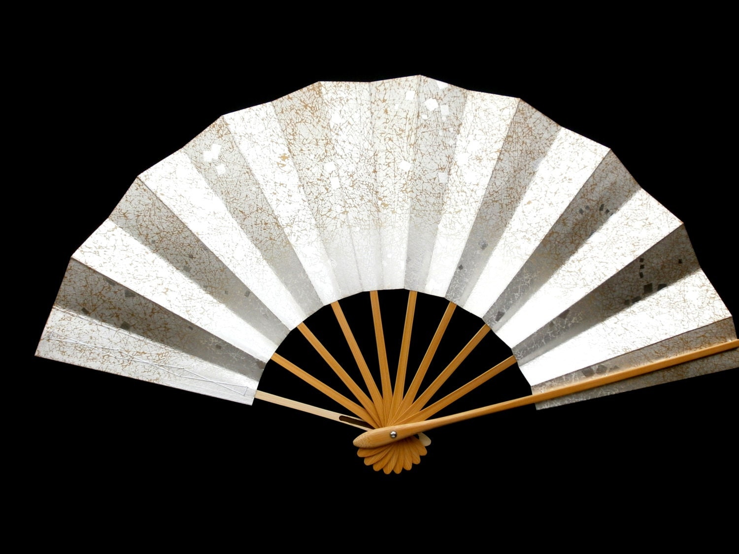 Japanese Dance Fan Mai Ogi Silver Gold F228 Silver Leaf Japanese ...
