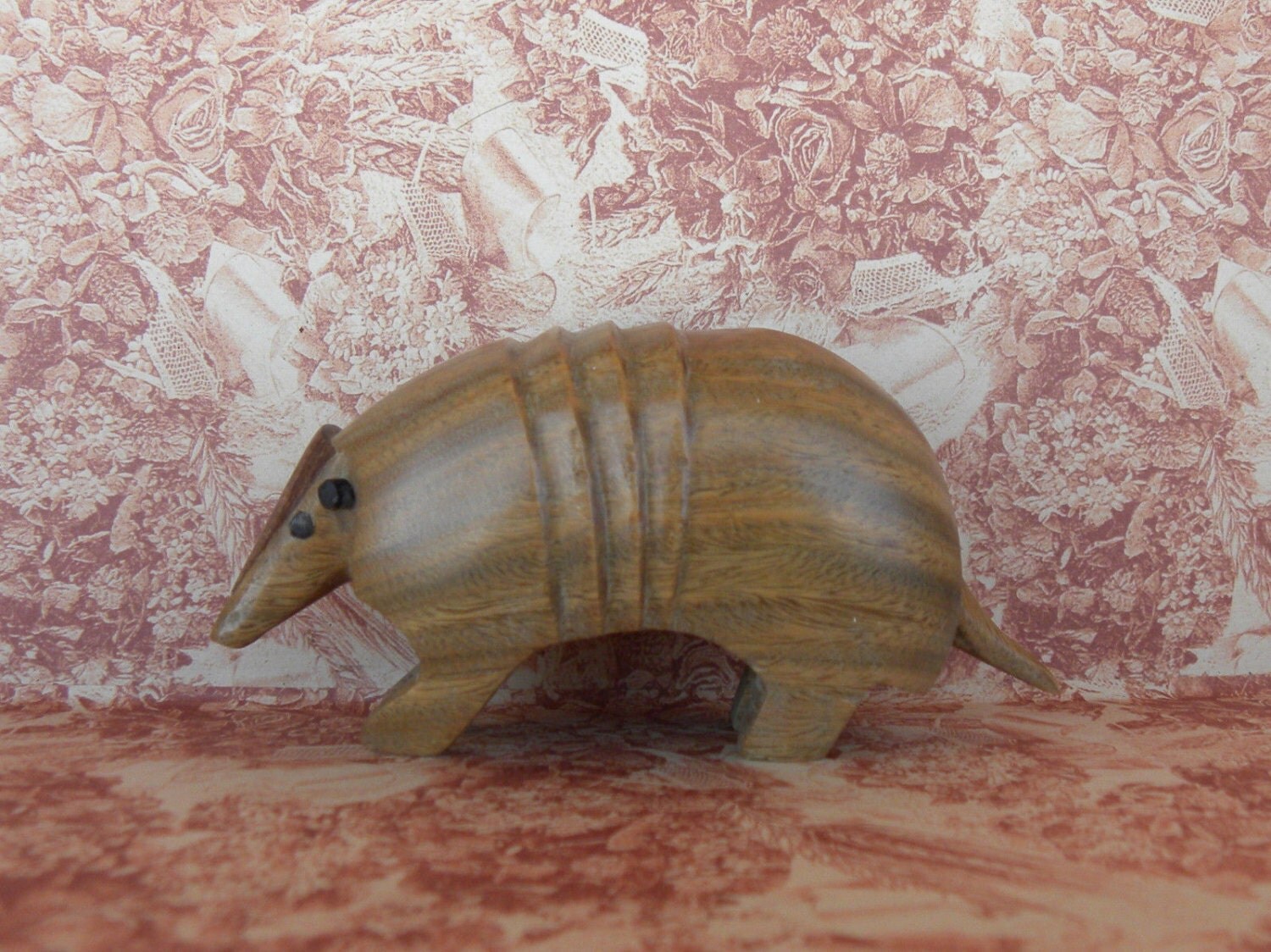 Hand Carved Wood Armadillo Animal Wood Sculpture Animal