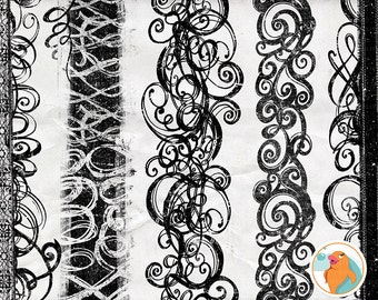 Quirky Doodle Frame ClipArt Oval & Round Label by FishScraps