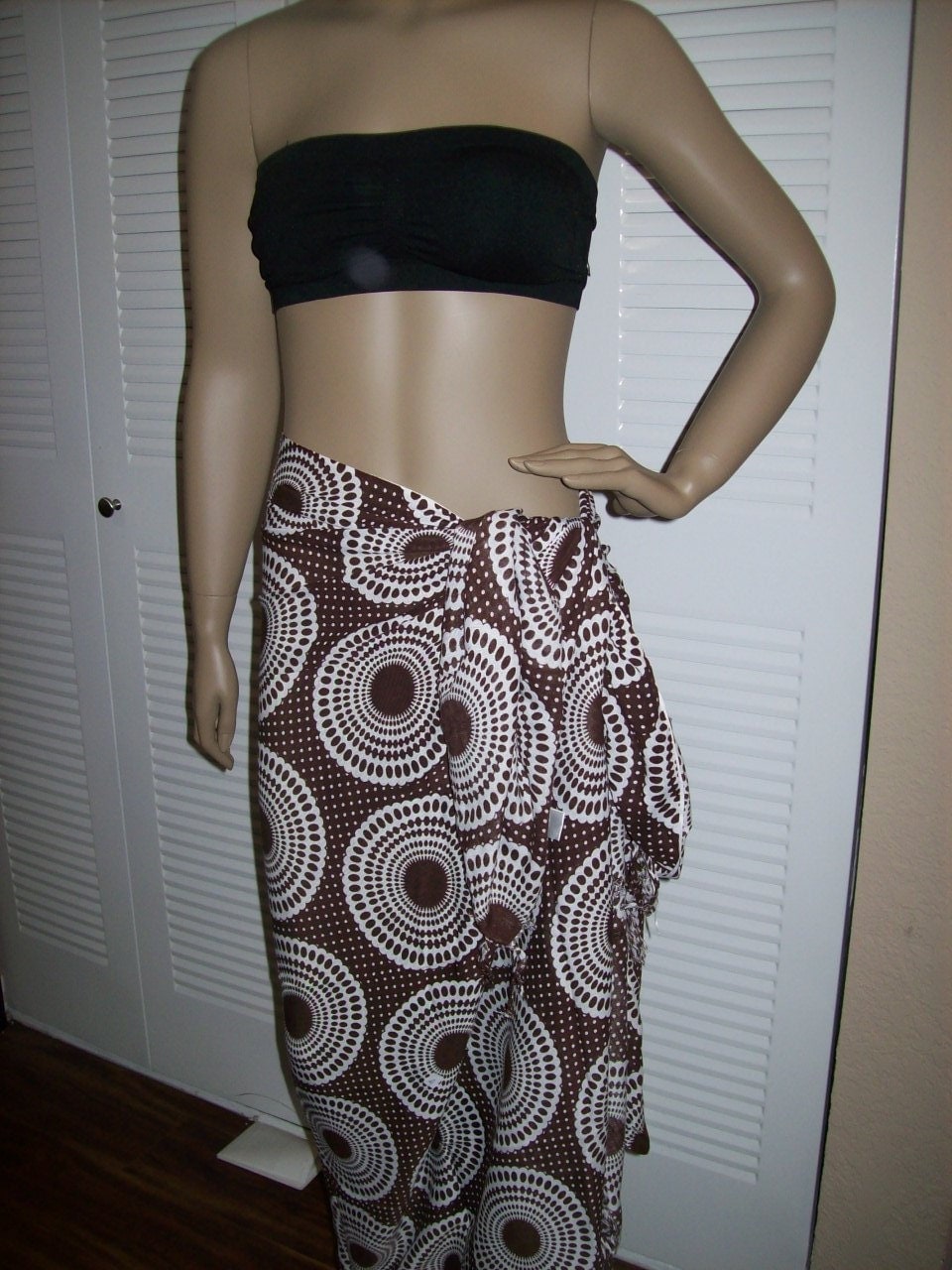 Brown African Print Sarong Scarves And Head Wraps African