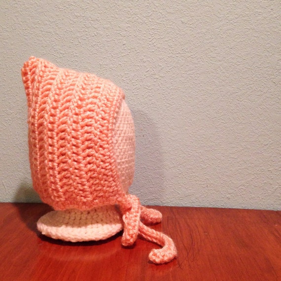 Items similar to Pixie Peach Crocheted Hat - 3 months on Etsy