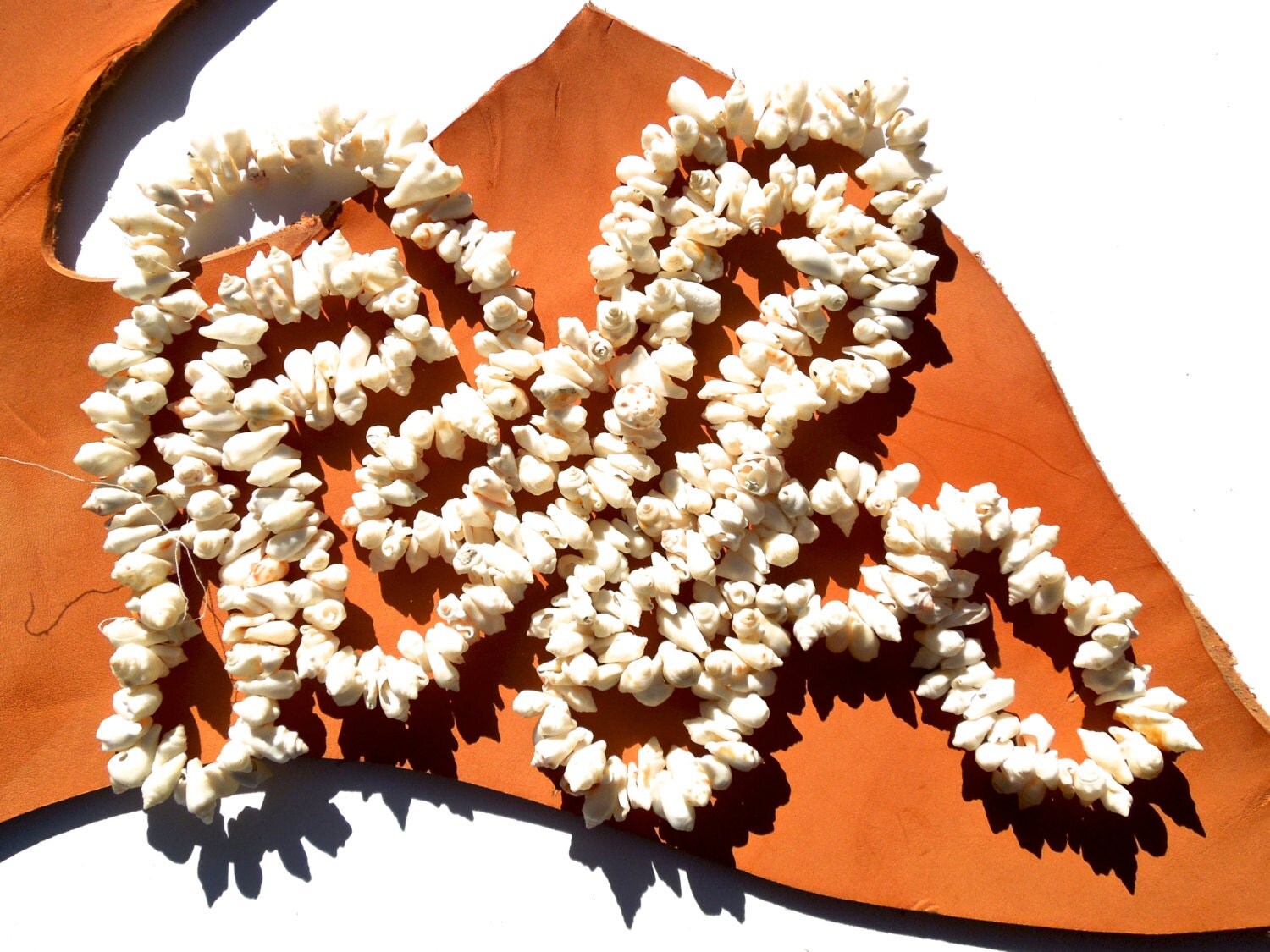 VINTAGE: Extra Long Chunky Shell Necklace – Natural Necklace – Sandy ...