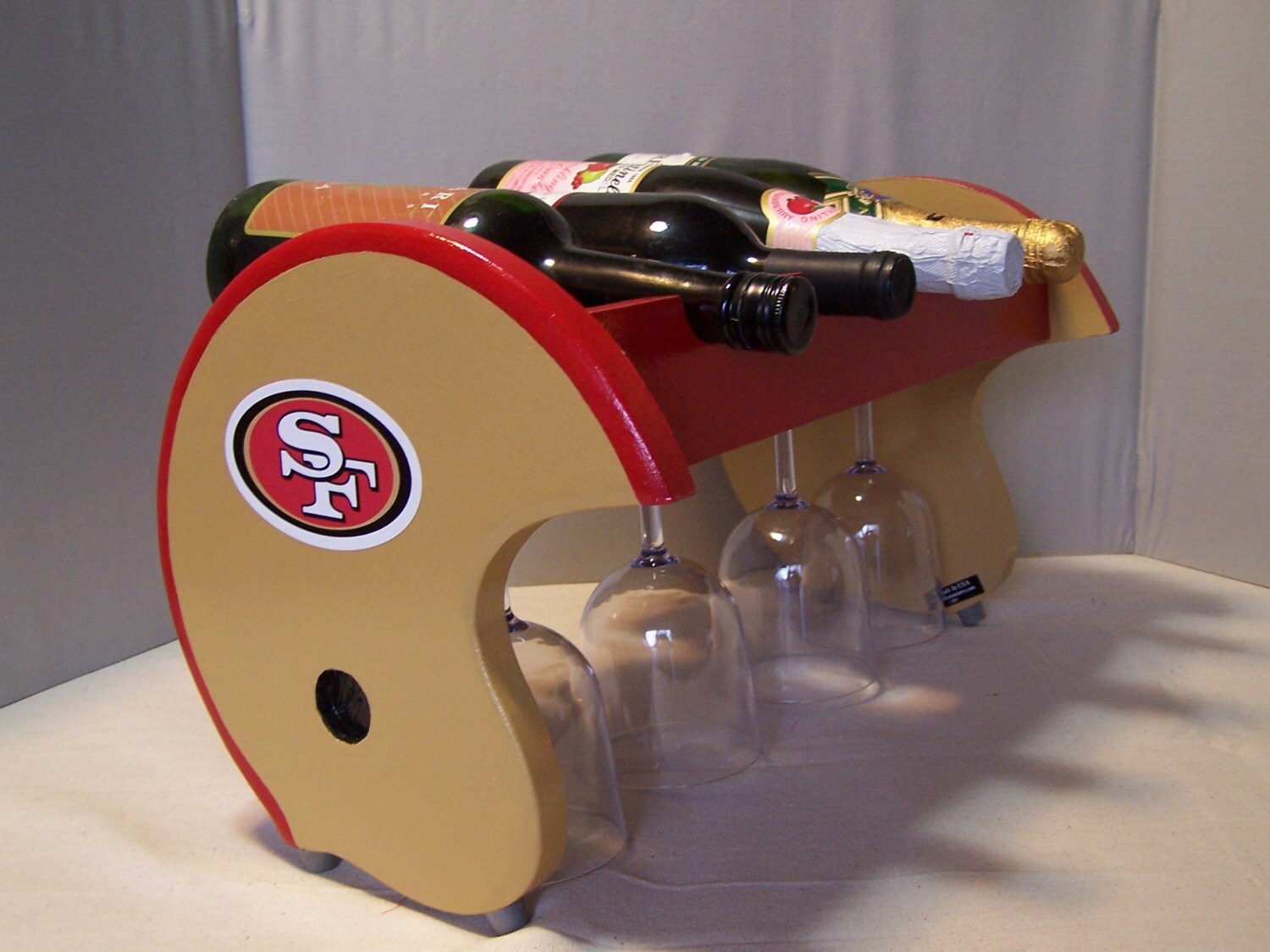 Football Helmet Wine Rack San Francisco 49ers 4 Bottles/4