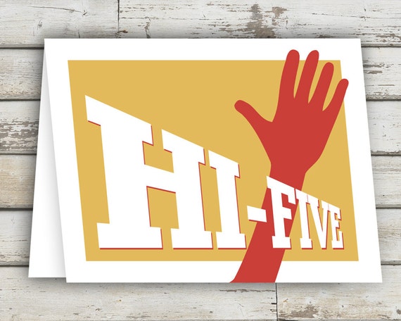 HI-FIVE Encouragement Card Good Job Greeting Card