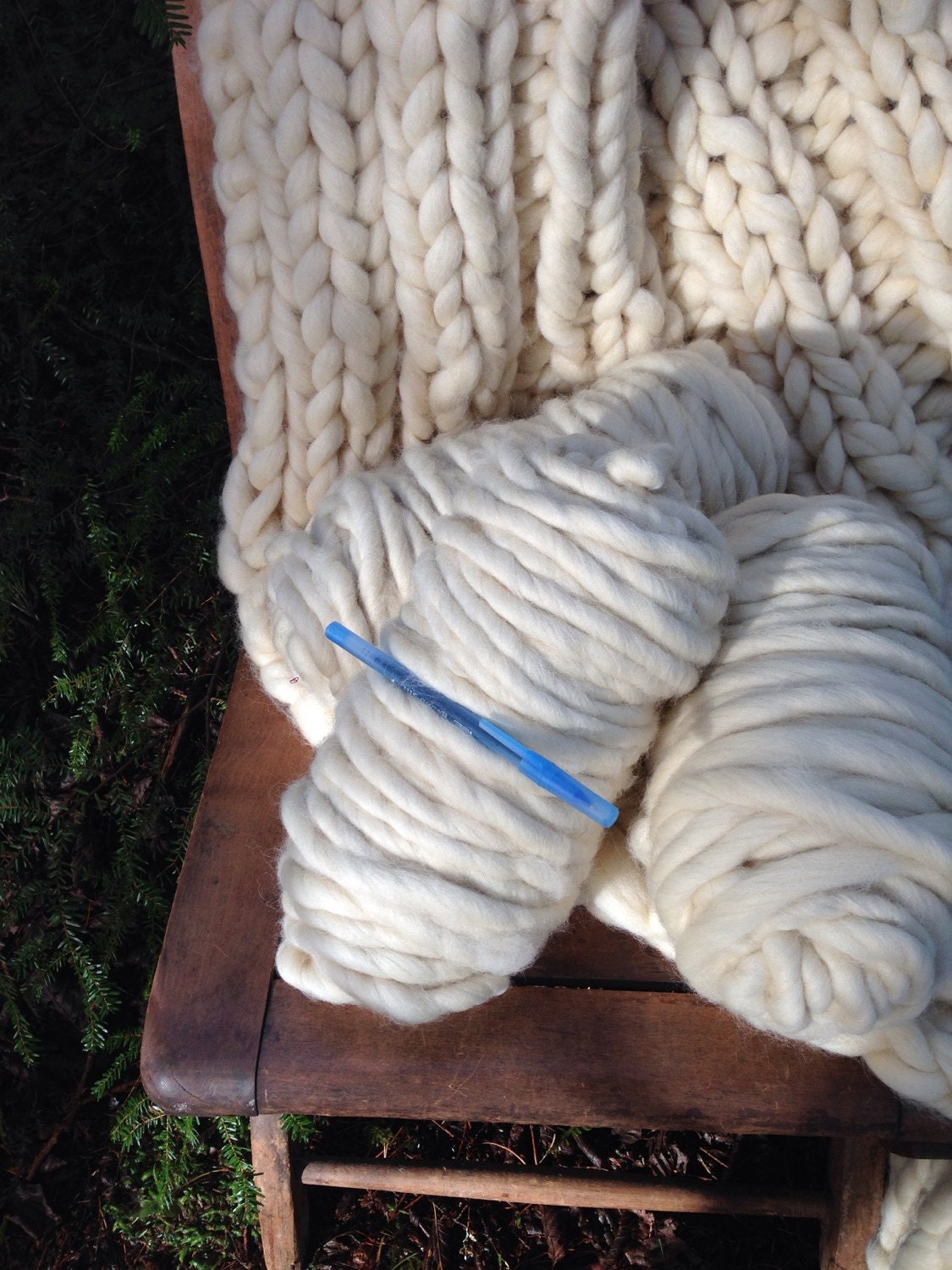 Super Bulky Chunky Cream Wool Hand Spun Yarn Wool Ivory Chunky