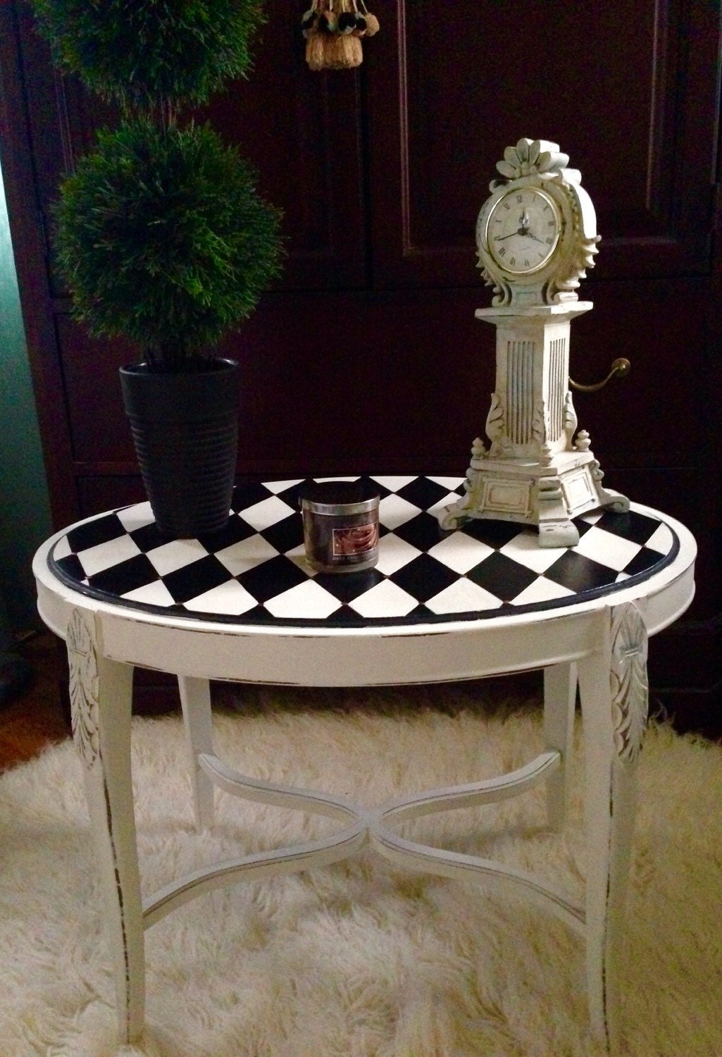Vintage 1940’s Petite Coffee Table hand painted Annie Sloan Old White ...