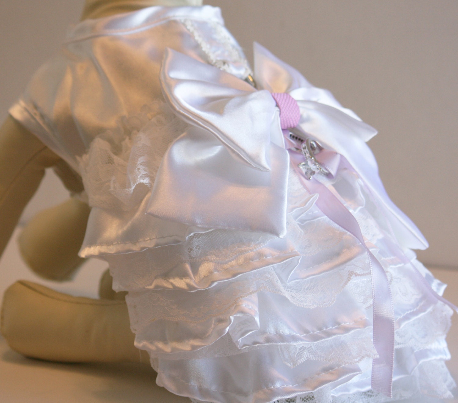 Lavender wedding accessory Dog ring bearer White Dog by LADogStore