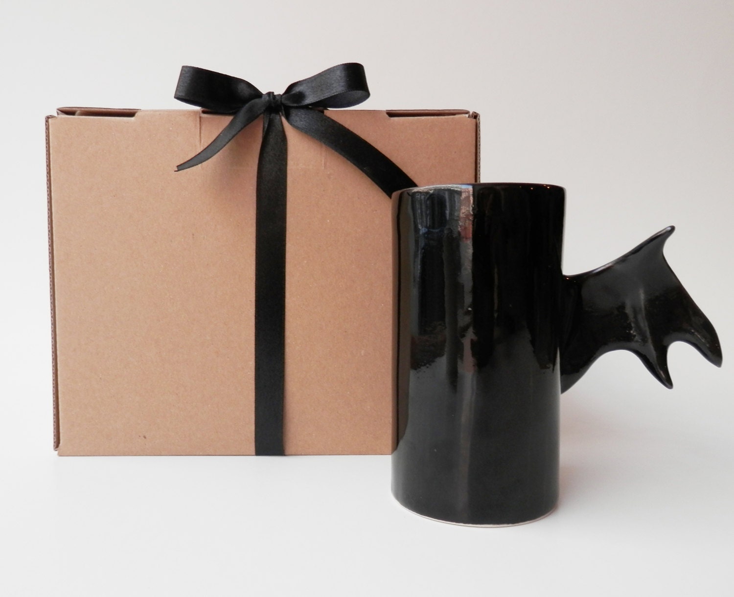 Black Ceramic Mug Bat Mug Handmade Ceramics and by barceramics